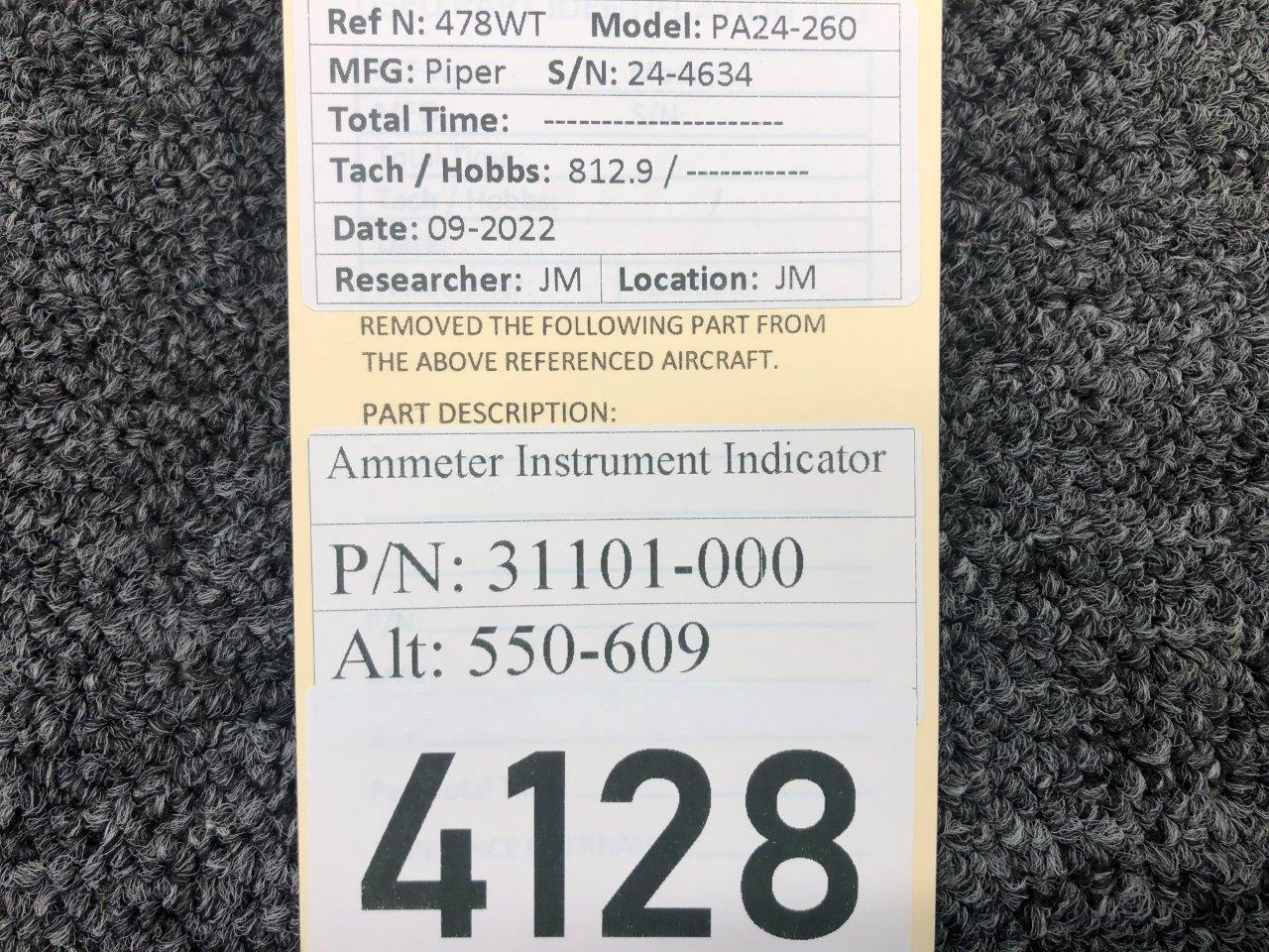 31101-000 (ALT: 550-609) Ammeter Indicator