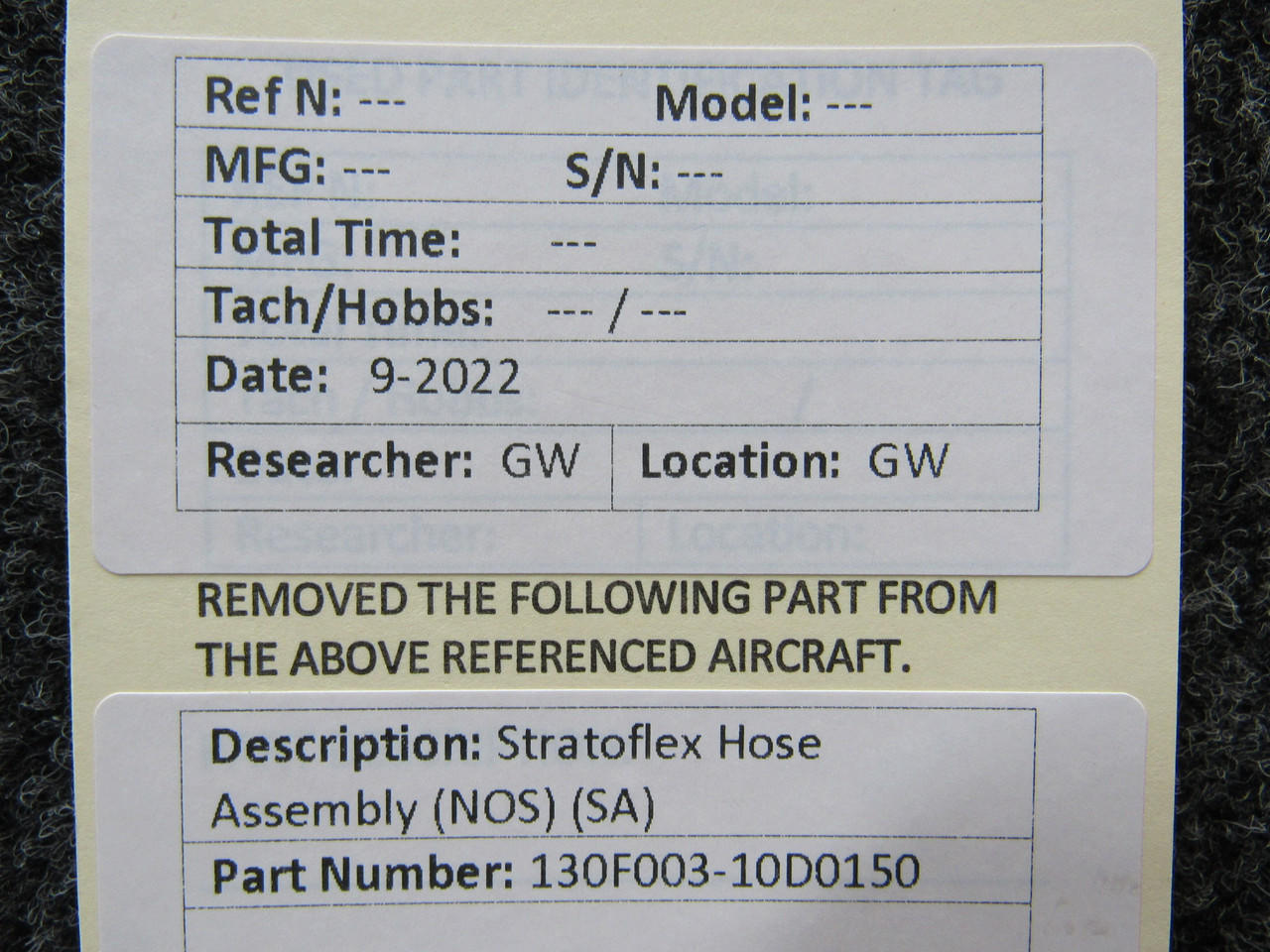 130F003-10D0150 Stratoflex Hose Assembly (NEW OLD STOCK) (SA)