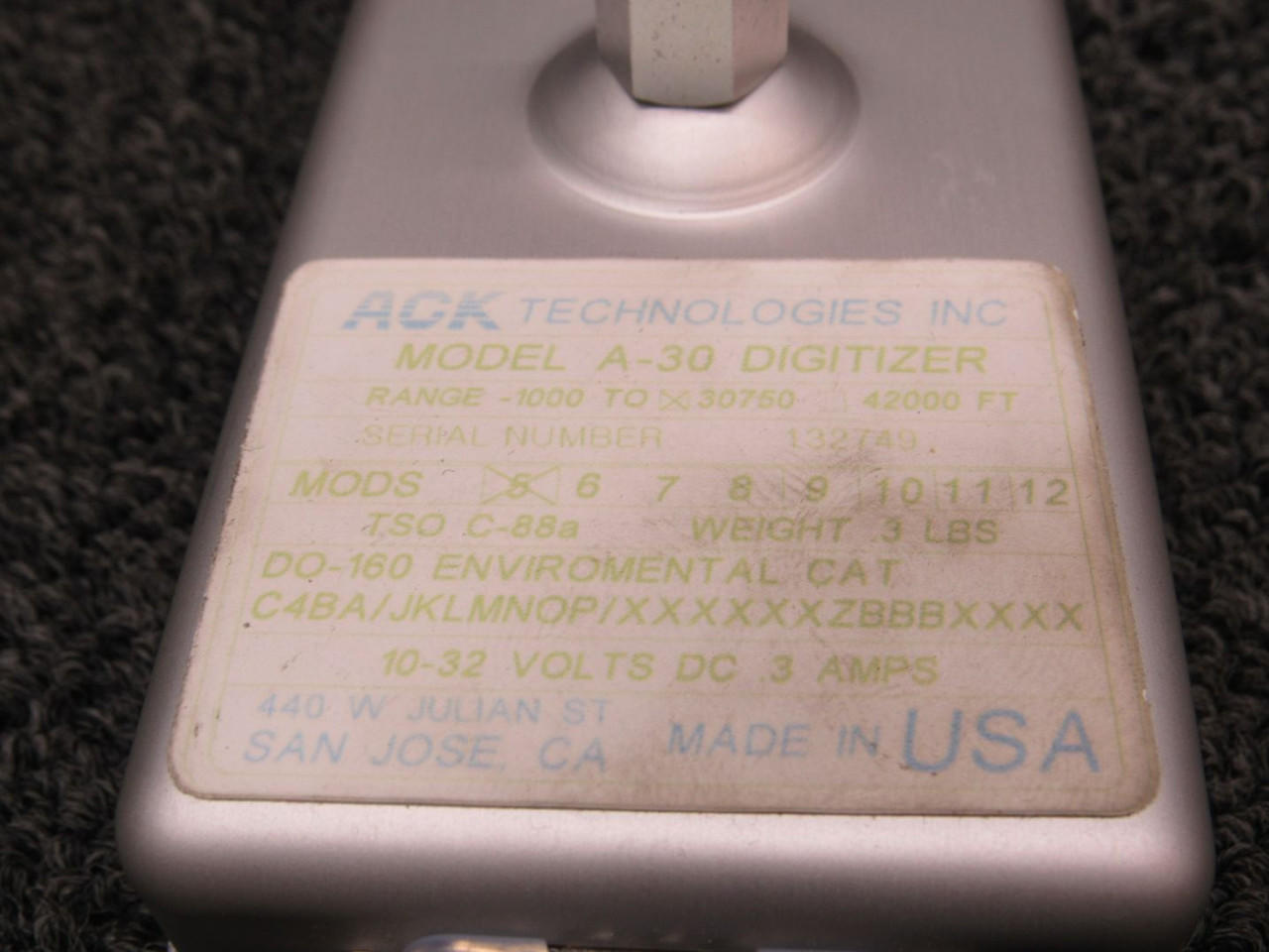 A-30 ACK Technologies Altitude Encoder W/O Tray (10-32V, .3A) (SA)