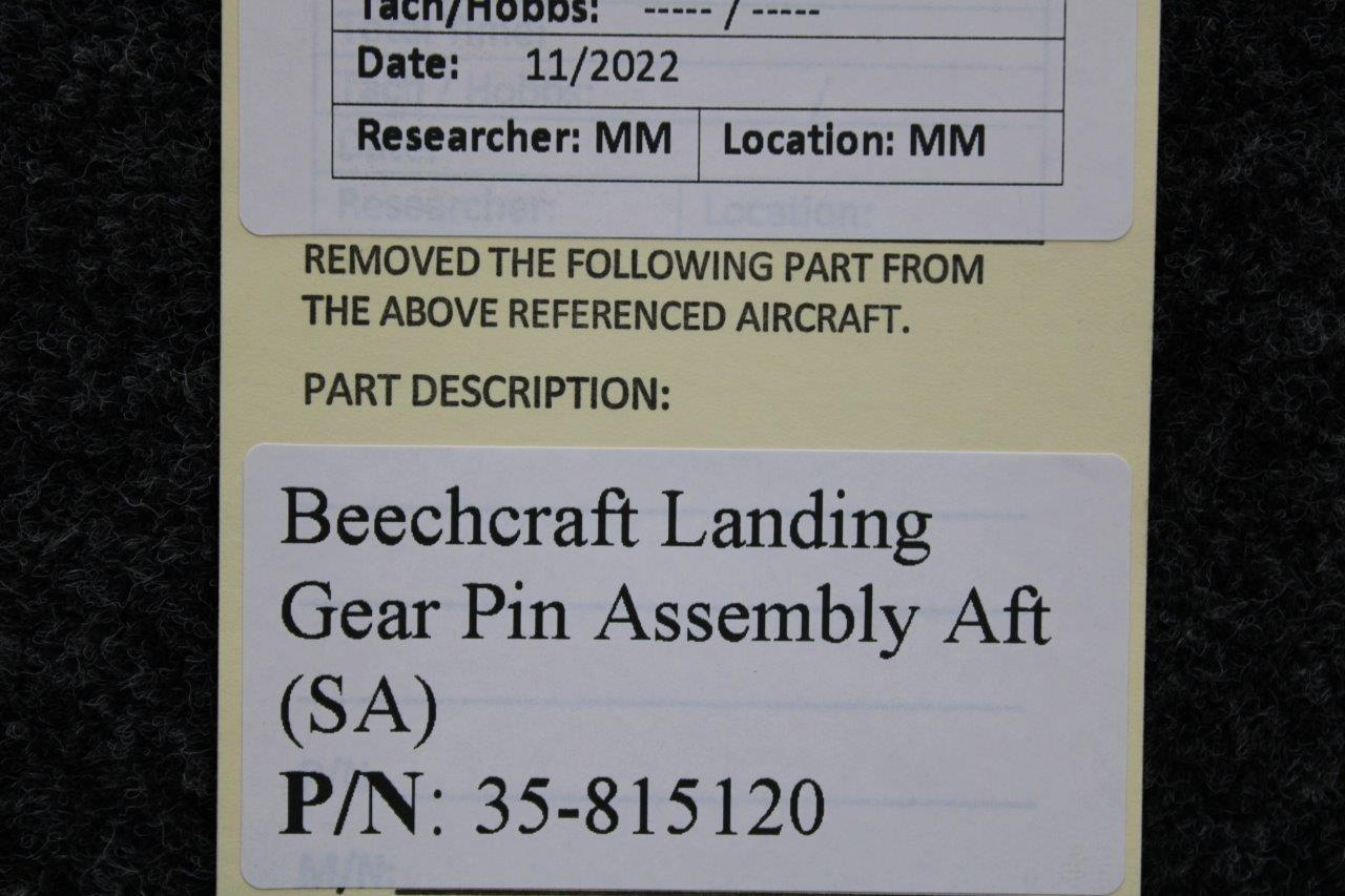 35-815120 Beechcraft Landing Gear Pin Assembly AFT (SA)