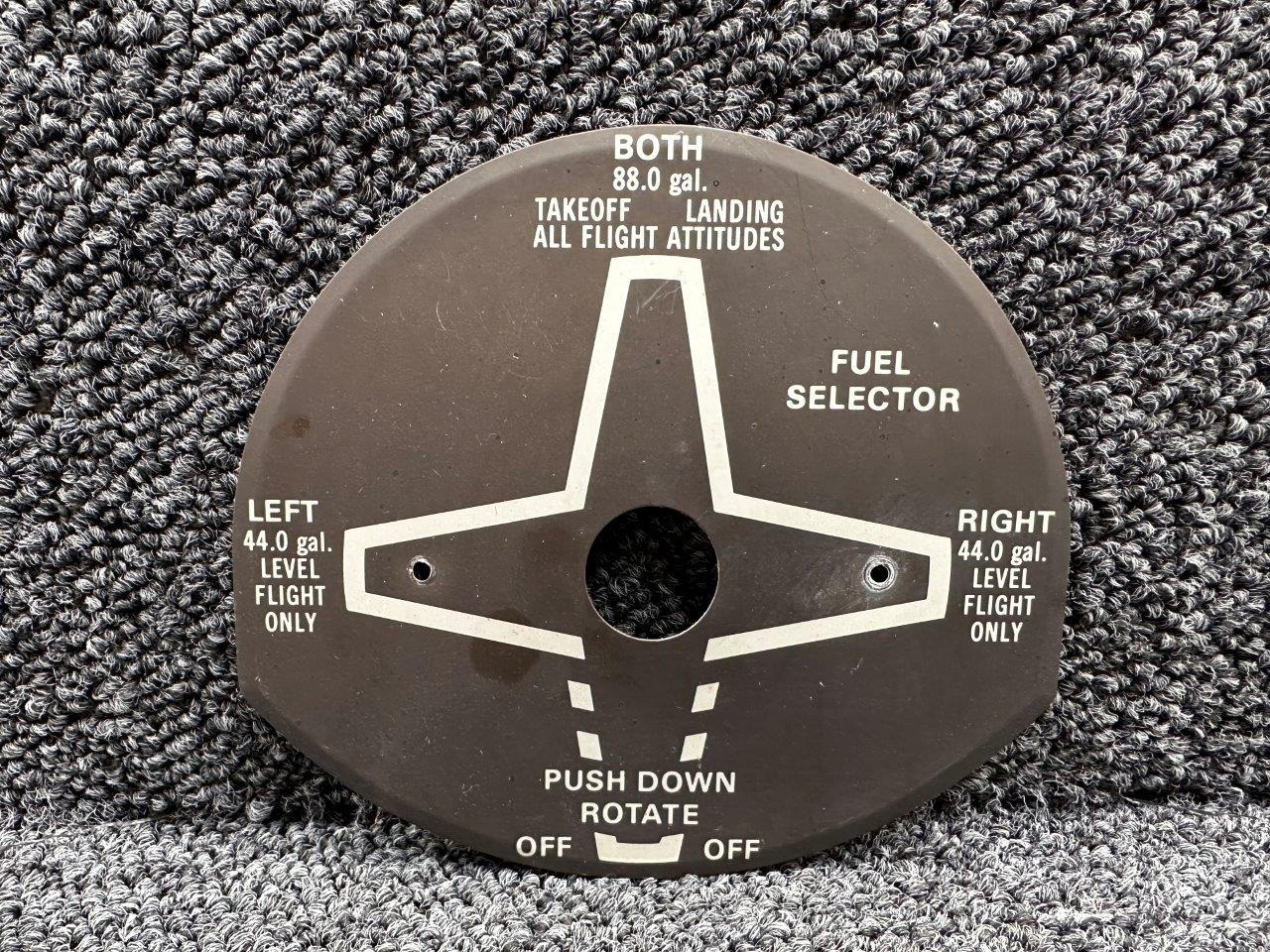 0705093-3 Cessna 182S Fuel Selector Placard