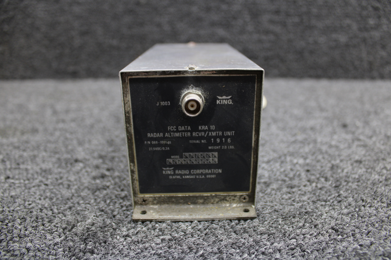 066-1061-01 King Radio KRA-10 Radar Altimeter Receiver, Transmitter ...
