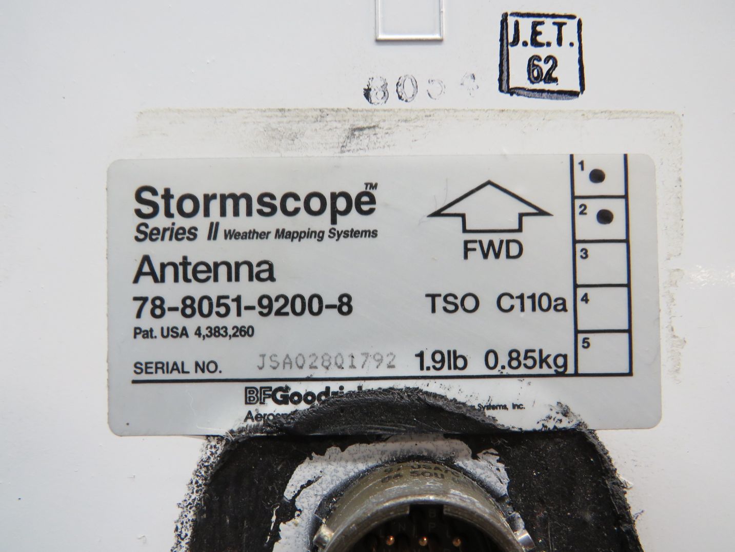 78-8051-9200-8 BF Goodrich Stormscope Series II Antenna w Mod