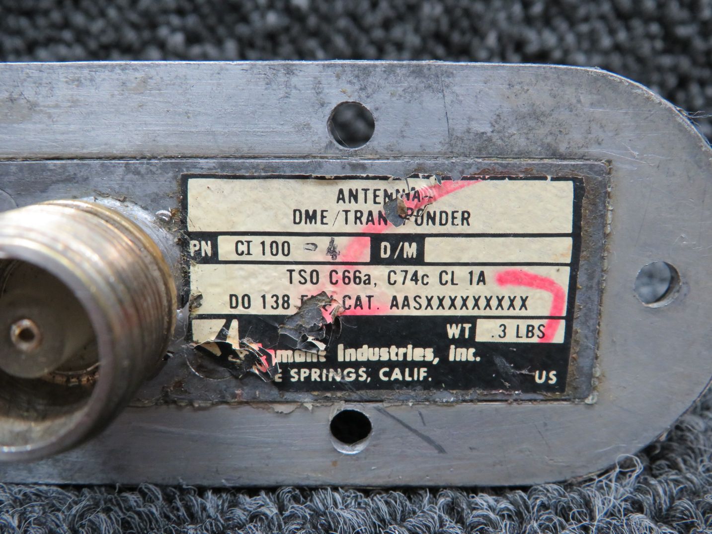 CI-100-4 Comant Industries DME Transponder Antenna