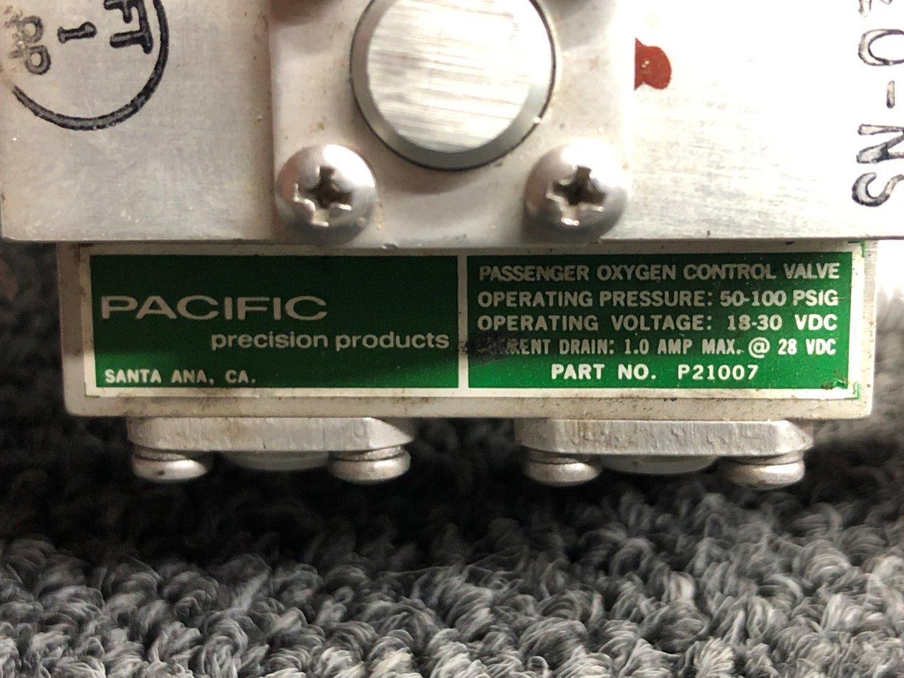 P21007 Pacific Precision Prod Passenger Oxygen Control Valve Assy (V ...