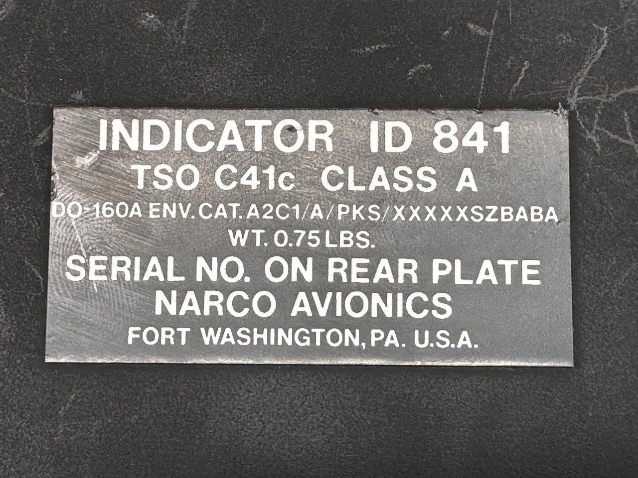 ID-841 Narco Avionics Indicator | BAS Used Airplane Parts