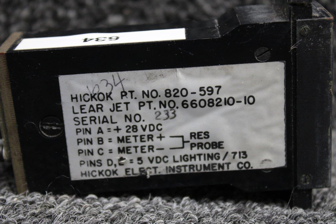 820-597 Alt: 6608210-10 Hickok Learjet 35A Wing Temperature Indicator