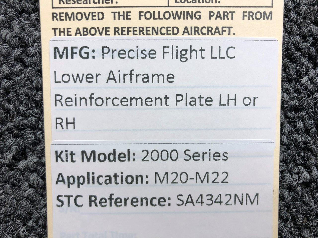 2000 Series Precise Flight Lower Airframe Reinforcement RH or LH, NOS ...