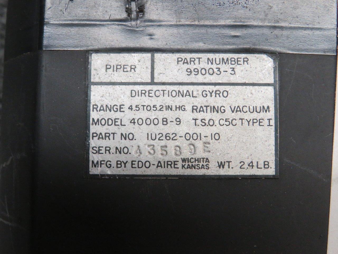 99003-3 Piper Aircraft Directional Gyro Indicator On Sale