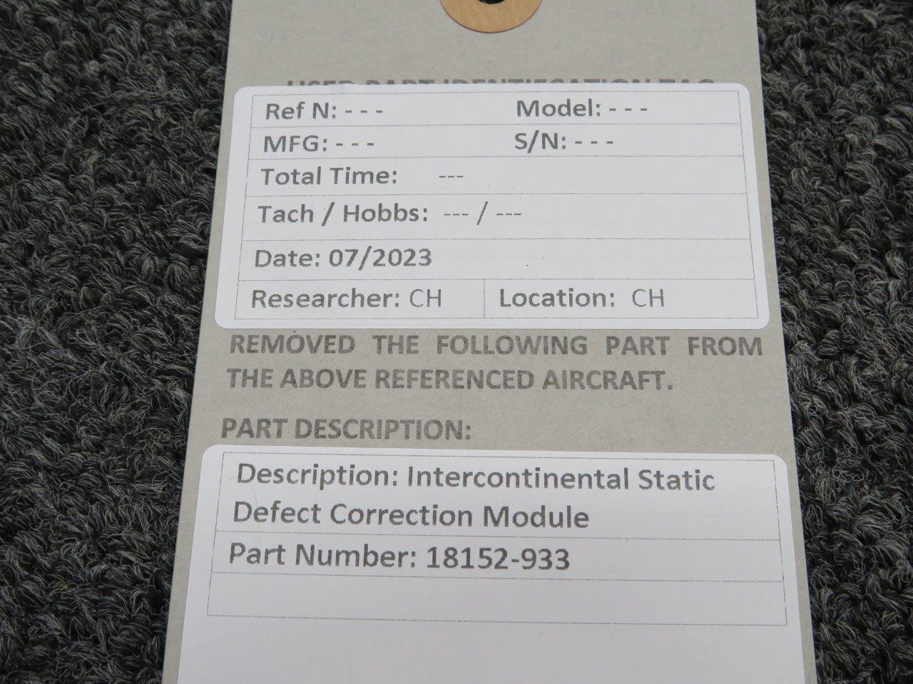 18152-933 Intercontinental Dynamics Static Defect Correction Module ...