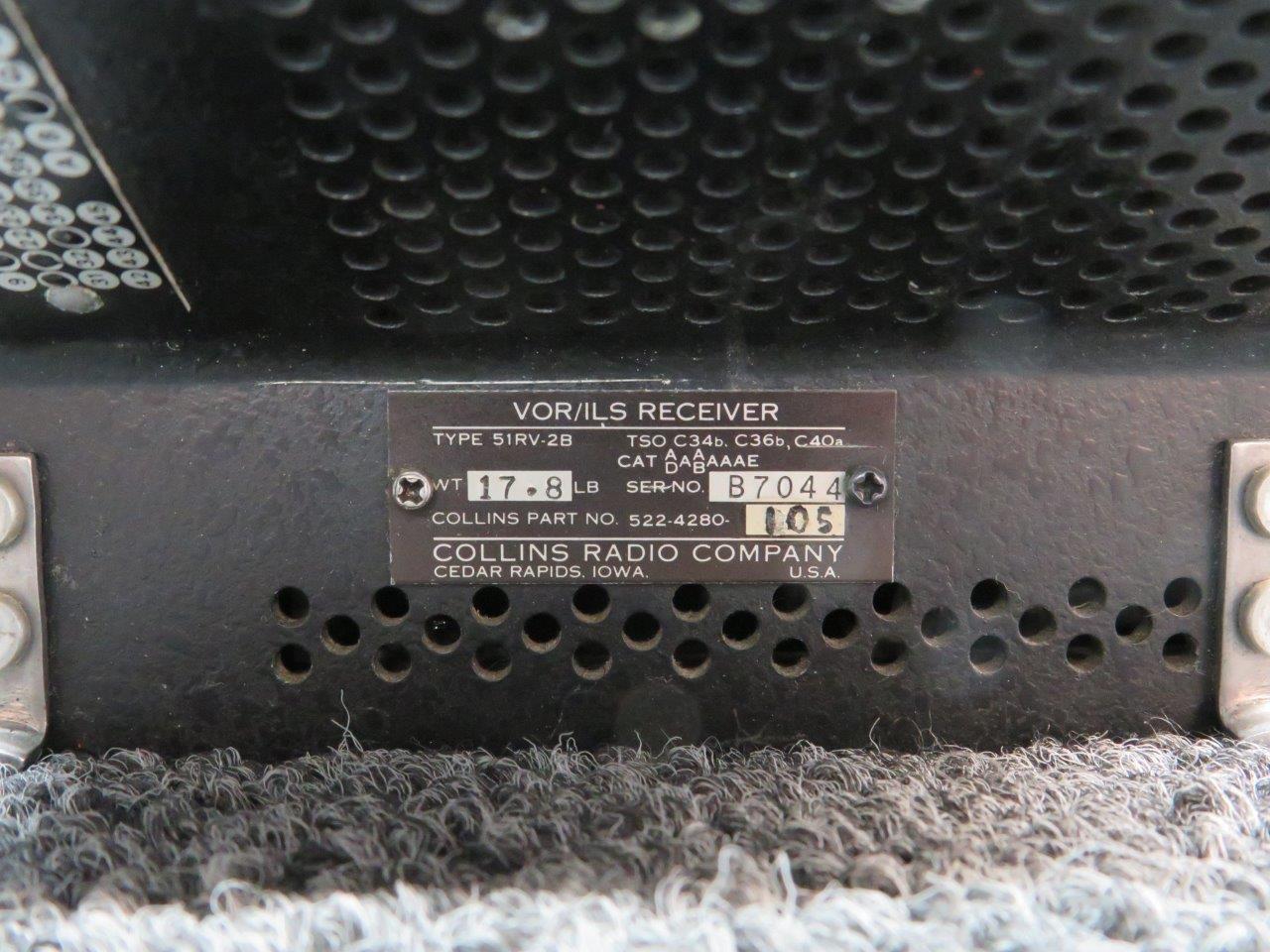 522-4280-105 Collins 51RV-2 VOR-ILS Modified Receiver For Sale