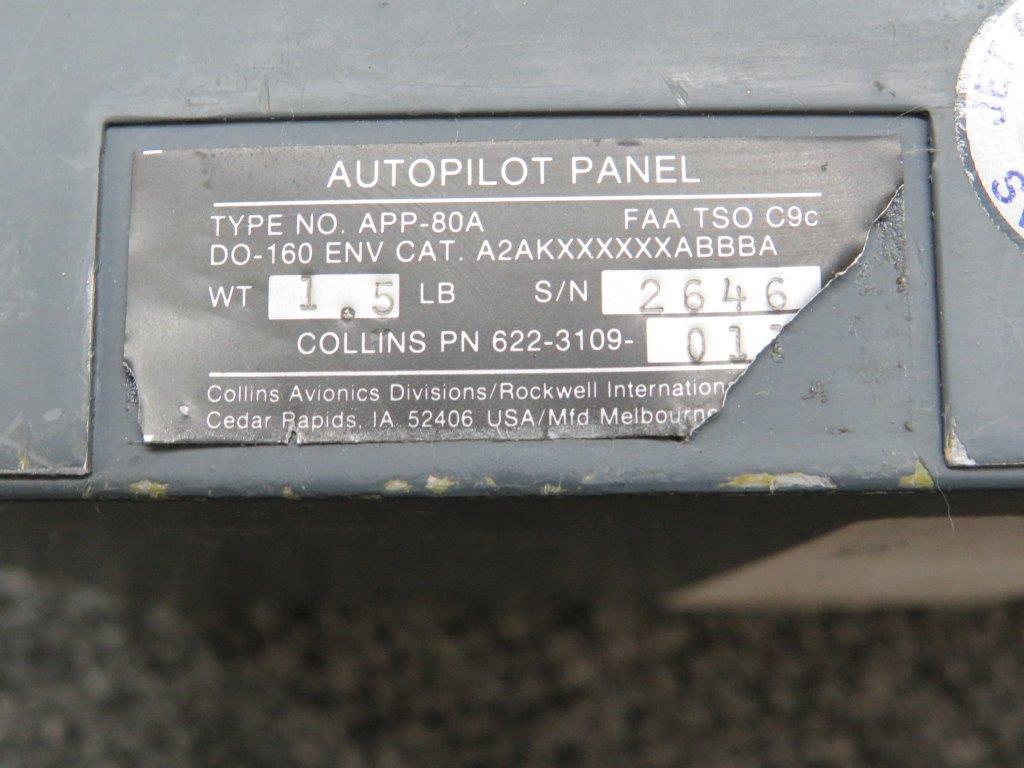 622-3109-01 Collins APP-80A Modified Autopilot Panel APP-80A