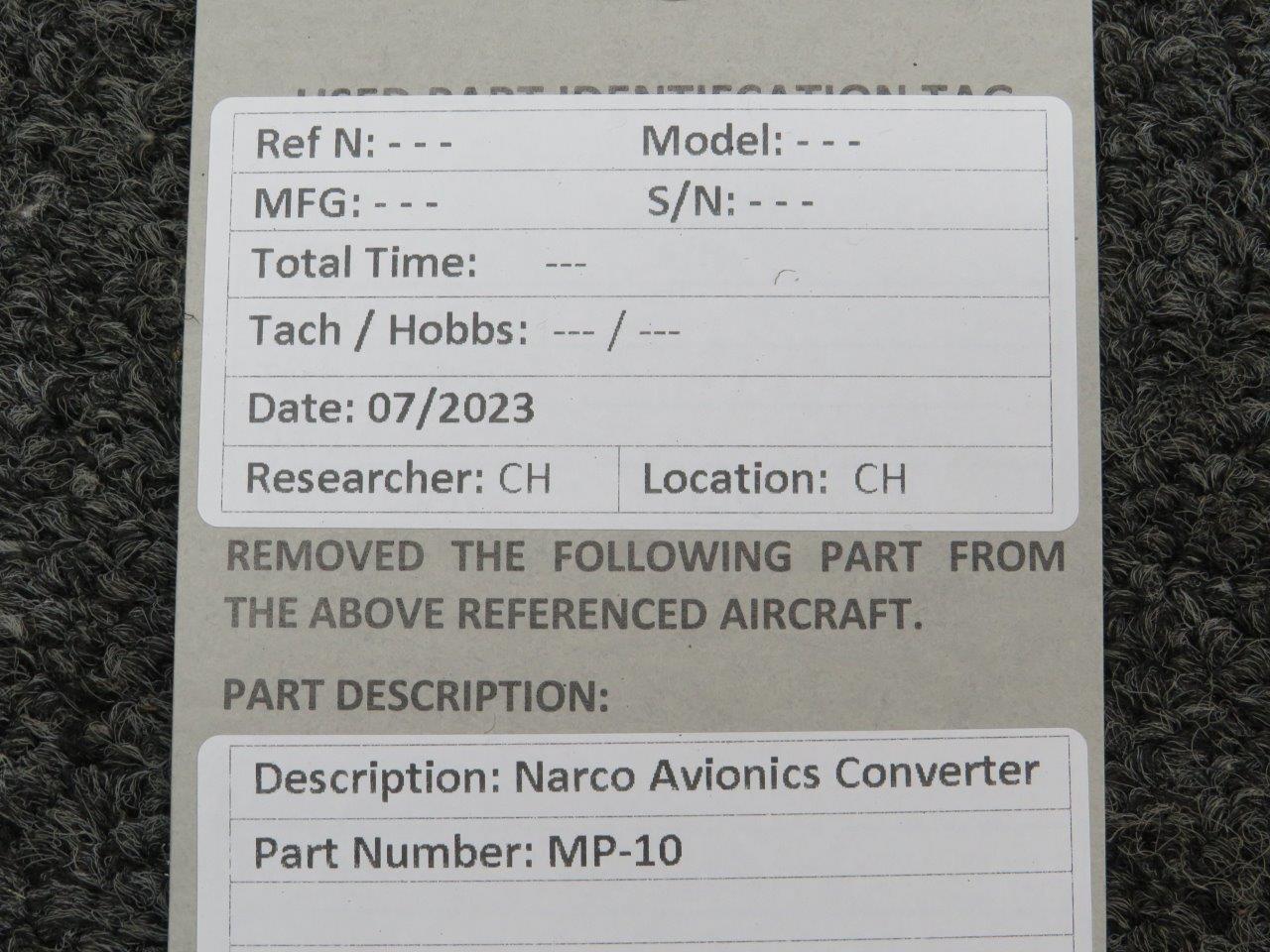 Narco Avionics MP-10 Converter For Sale