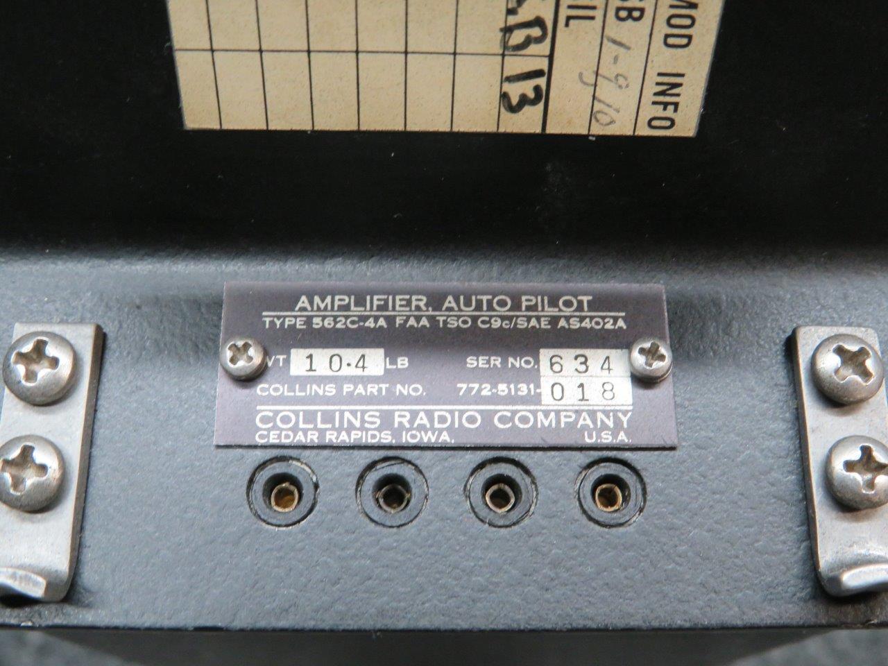 772-5131-018 Collins 562C-4A Modified Autopilot Amplifier, Autopilot Amp