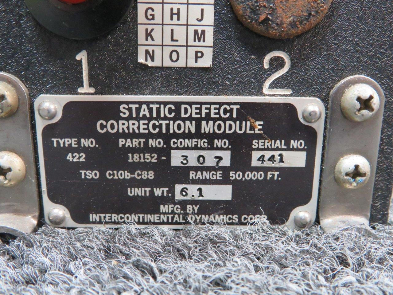 18152-307 Intercontinental Correction Module Static Defect Assembly