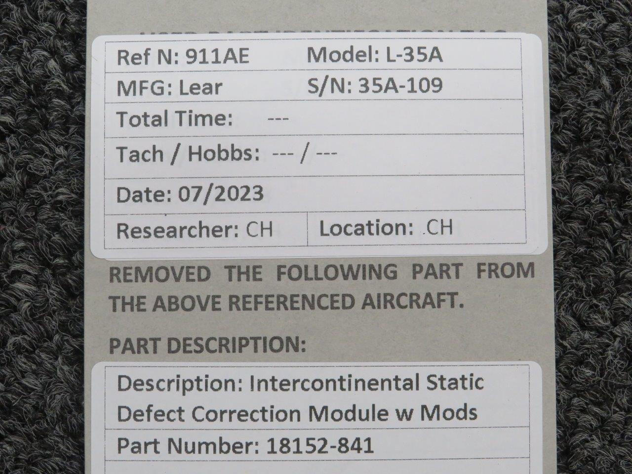 18152-841 Intercontinental Modified Static Defect Correction Module