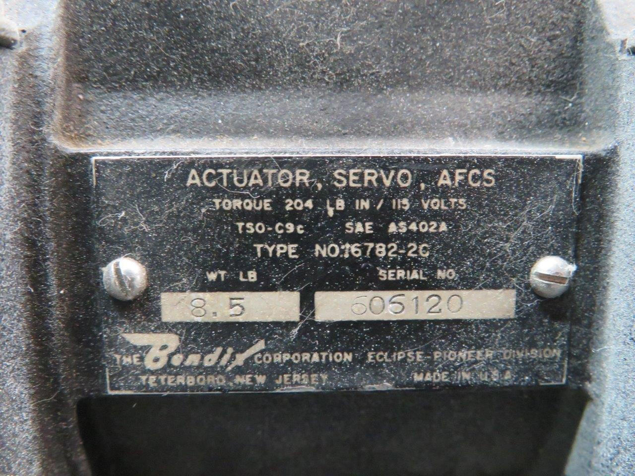 6782-2C Bendix Automatic Servo Actuator Flight Control System