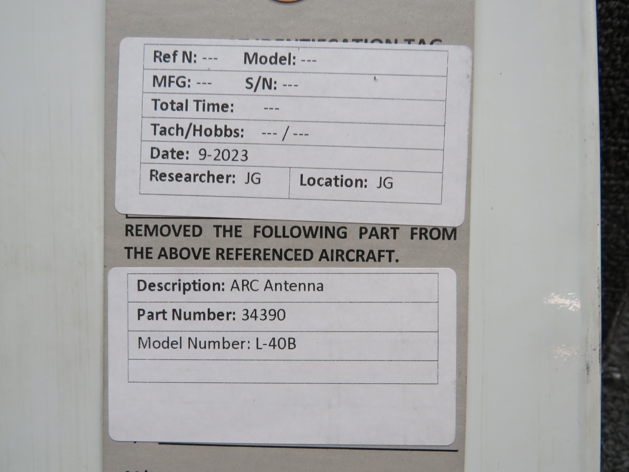 34390 ARC L-40B Aircraft Antenna For Sale