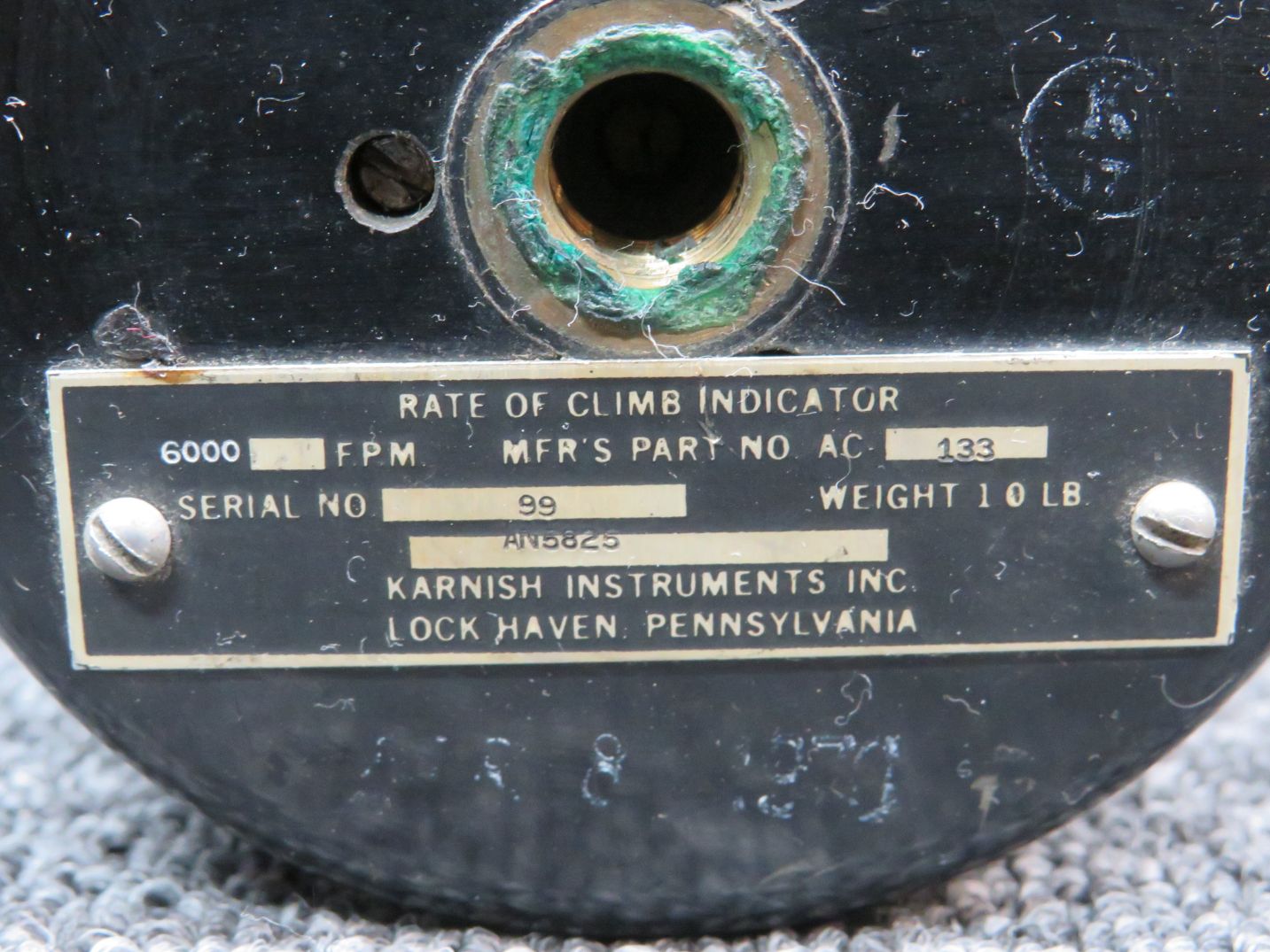 133 Alternative part Number AN-5825 Karnish Aircraft Climb Rate ...