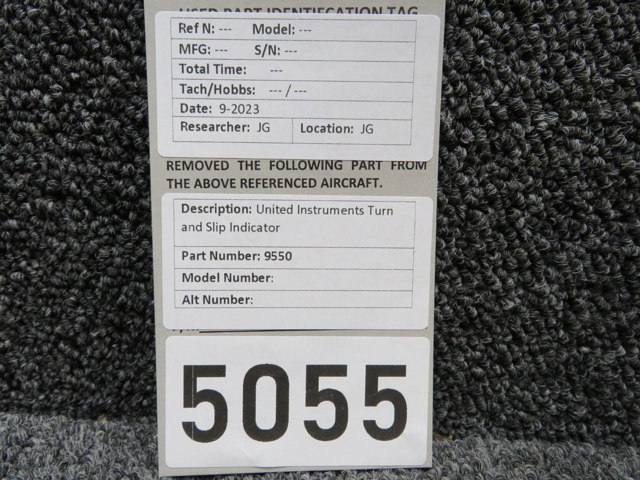 9550 United Instruments 28 Volt Turn and Slip Indicator Code N.574