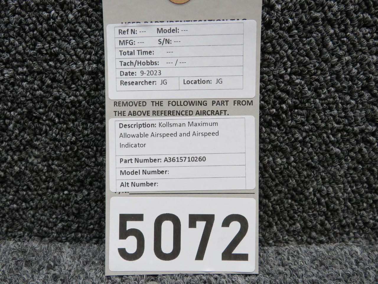 A3615710260 Kollsman Maximum Allowable Airspeed Indicator Assembly With ...