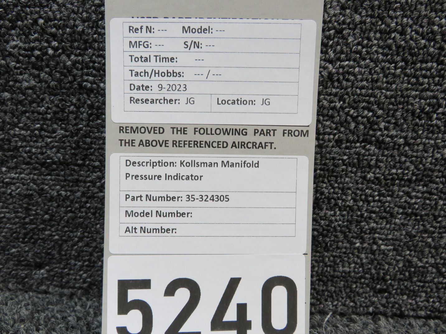 35-324305 Kollsman Fuel Flow Manifold Pressure Indicator Unit