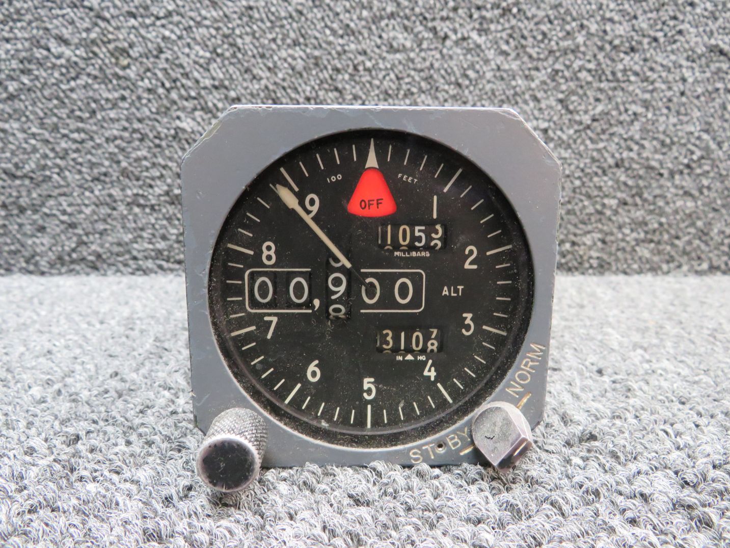16007-61 Intercontinental Grey Faced Encoding Altimeter Indicator Has Mods
