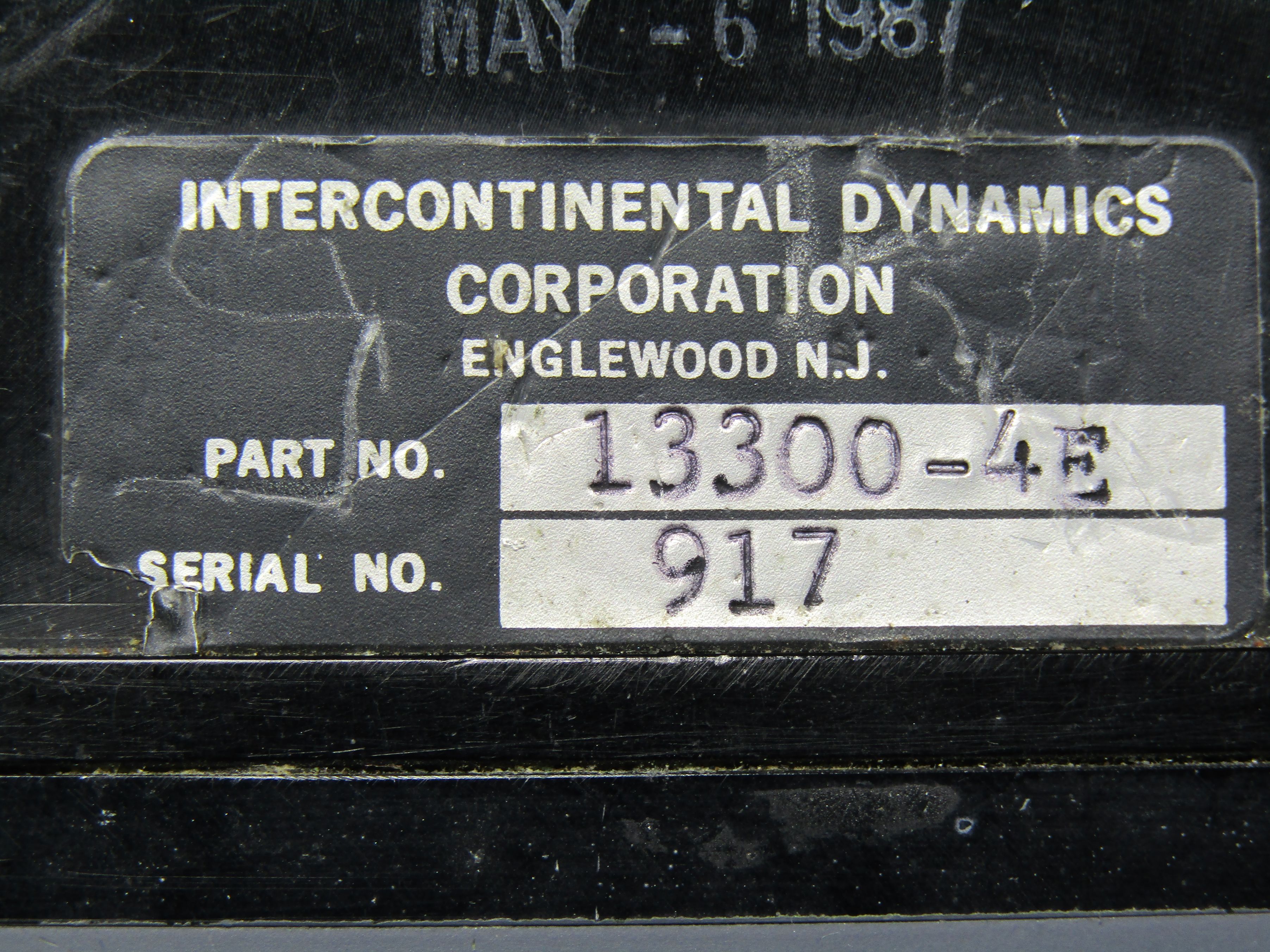 13300-4E Intercontinental Dynamics Modified Flight Cabin Altitude Indicator