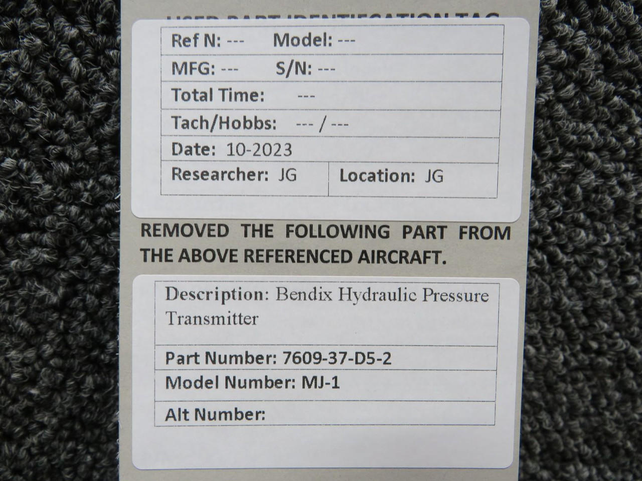 7609-37-D5-2 Bendix Parts MJ-1 Bendix Hydraulic Pressure Transmitter