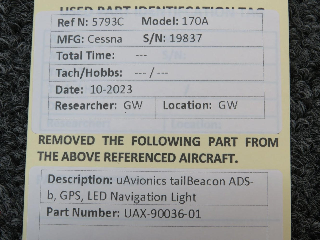 UAX-90036-01 uAvionics tailBeacon ADS-b, GPS, LED Navigation Light For Sale