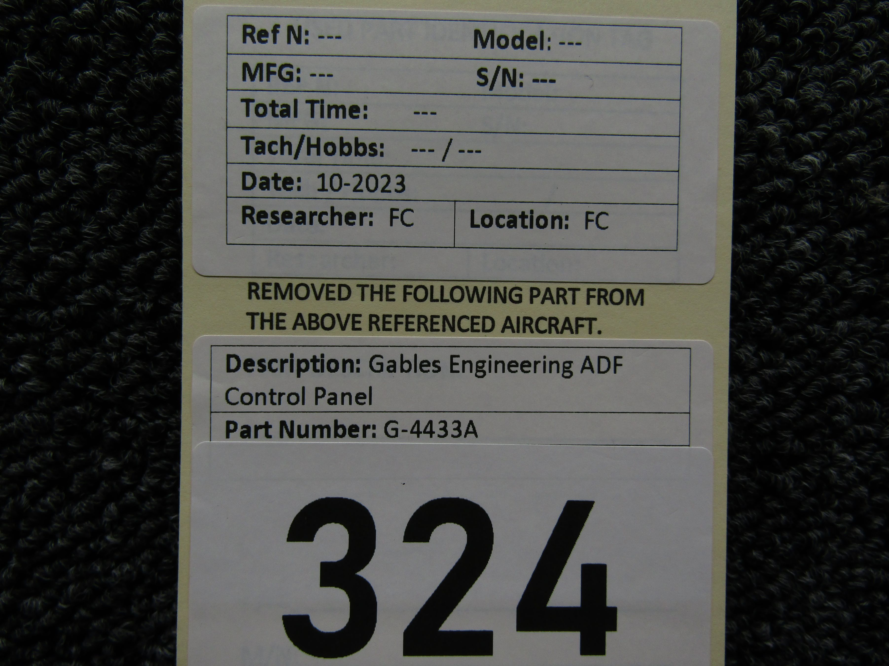 G-4433A Gables Engineering Control Panel ADF