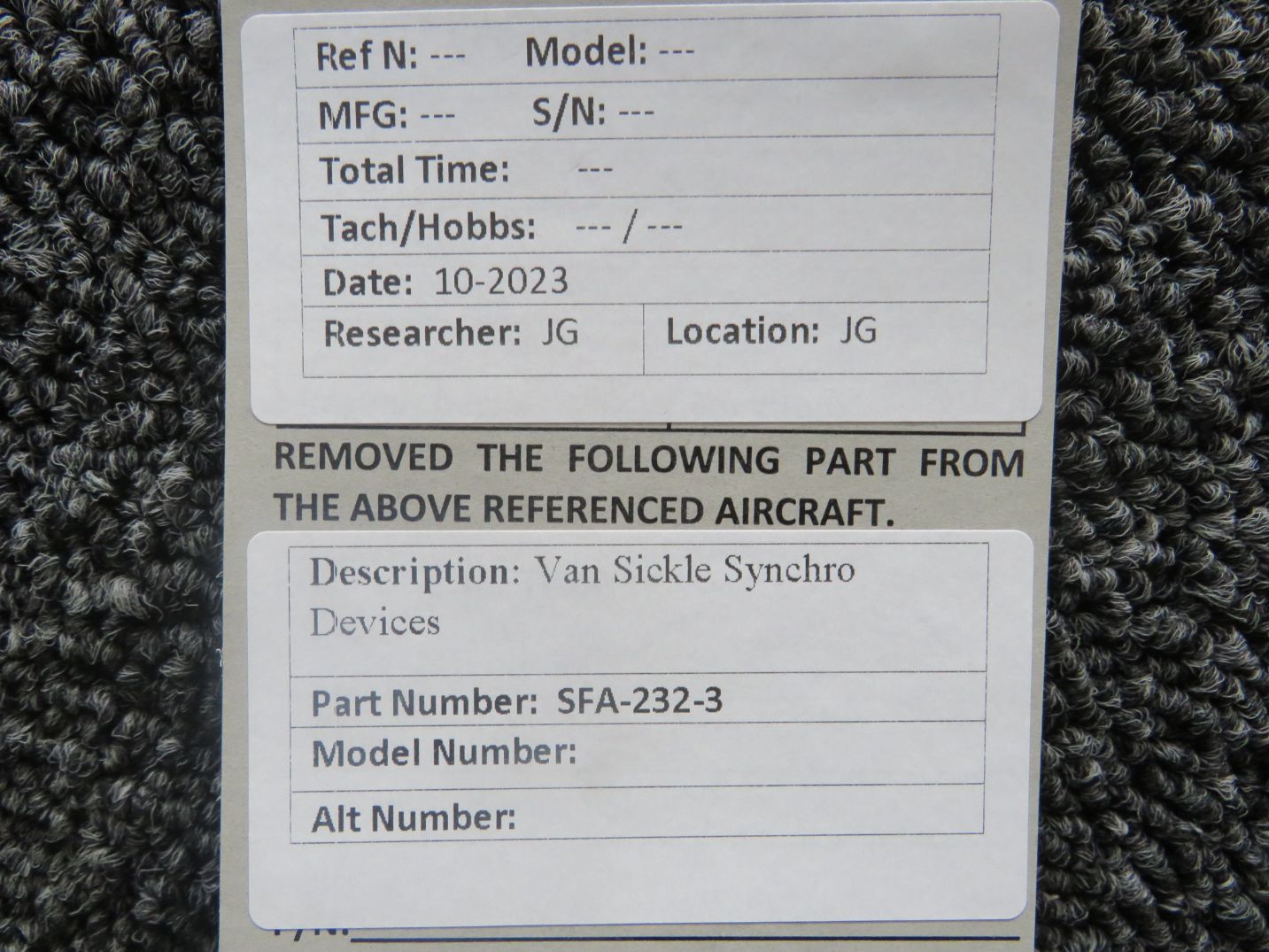 SFA-232-3 Van Sickle Actuator Synchro Device