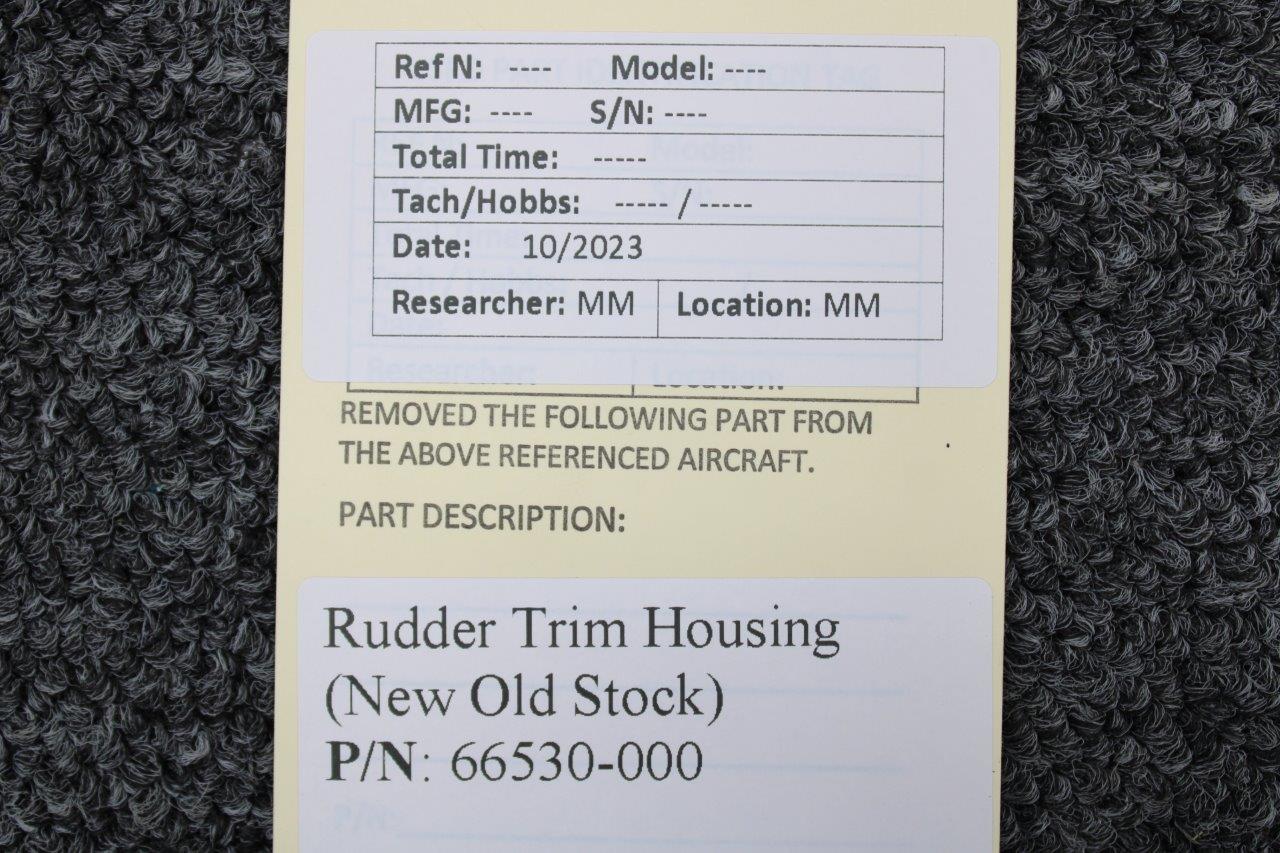 66530-000 Piper Rudder Trim Housing (New Old Stock) For Sale