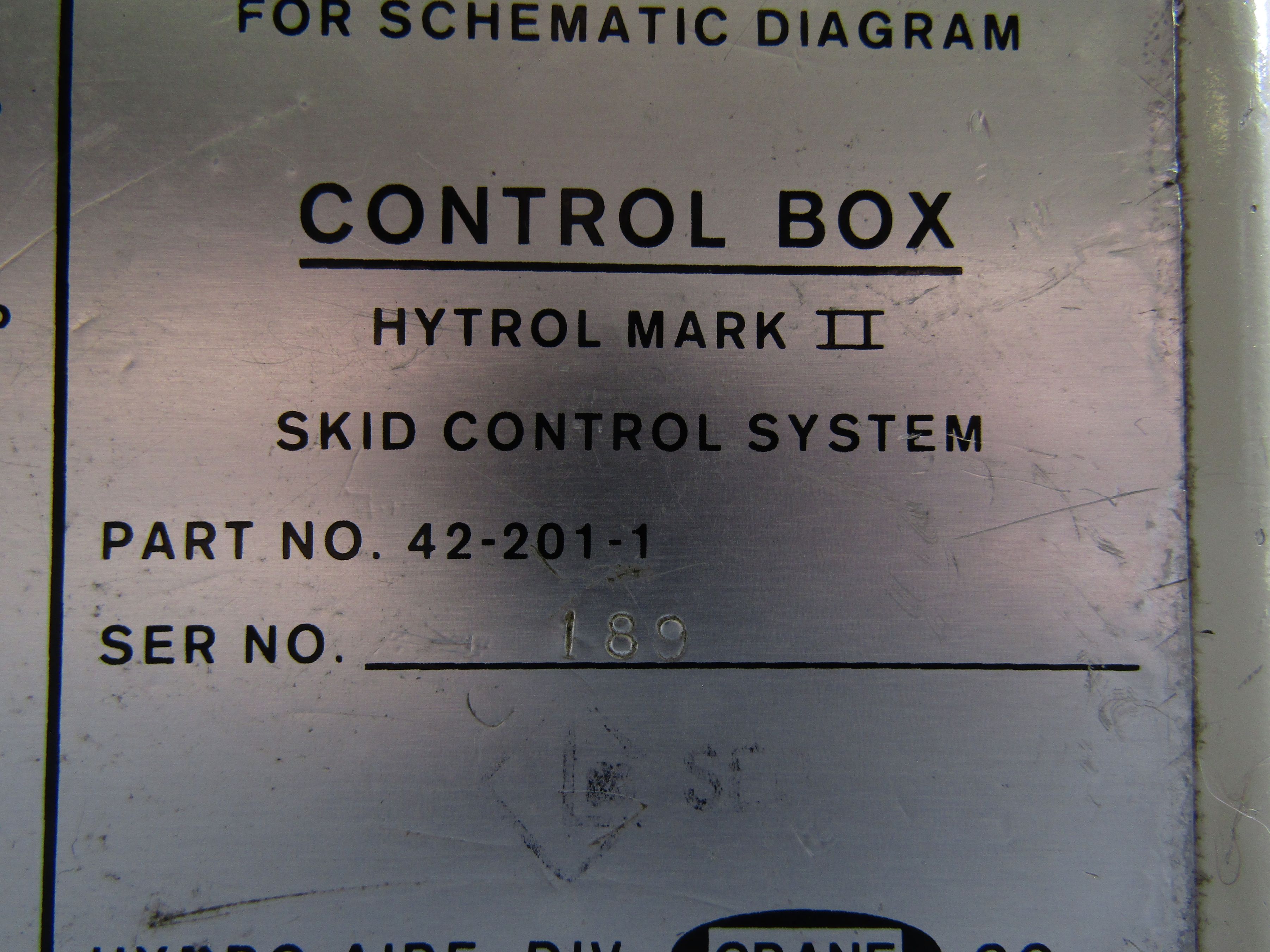 42-201-1 Hydro-Aire Aircraft Control Box Skid Control System