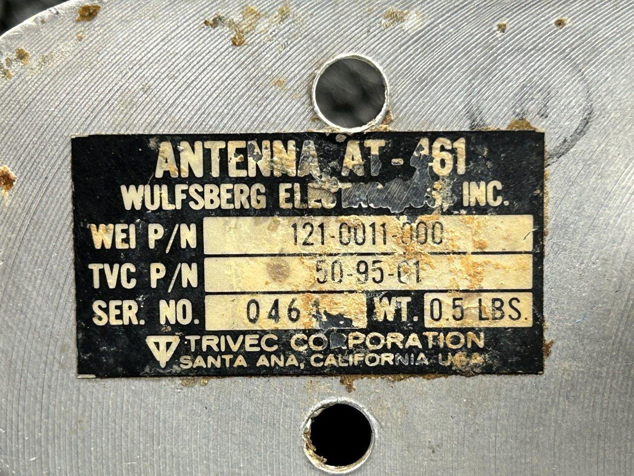 50-95-01 (Alt PN: 121-0011-000) Trivec Corporation AT-461 Blade Antenna