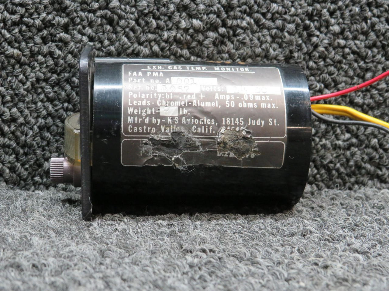 A-001 KS Avionics Voltage 14 Exhaust Gas Temperature Indicator