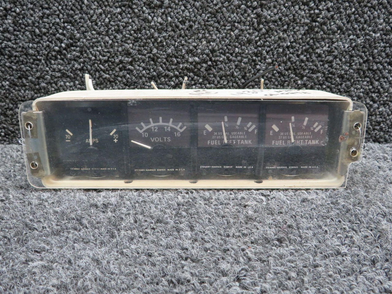 873023-W3 Stewart Warner Aircraft Indicator Instrument Gauge Cluster Unit