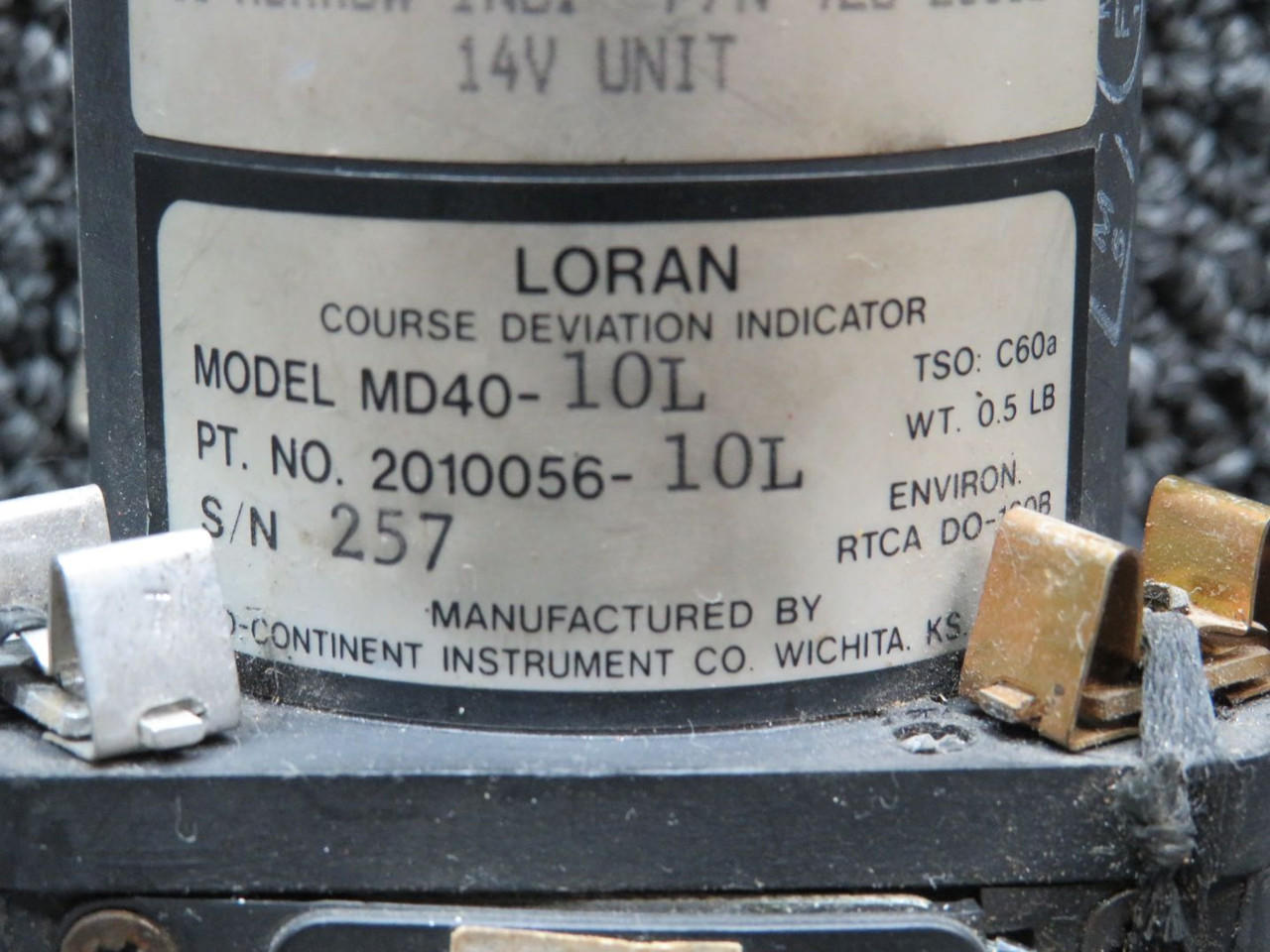 2010056-10L Mid Continent MD40-10L Lighted Loran Course Deviation Indicator