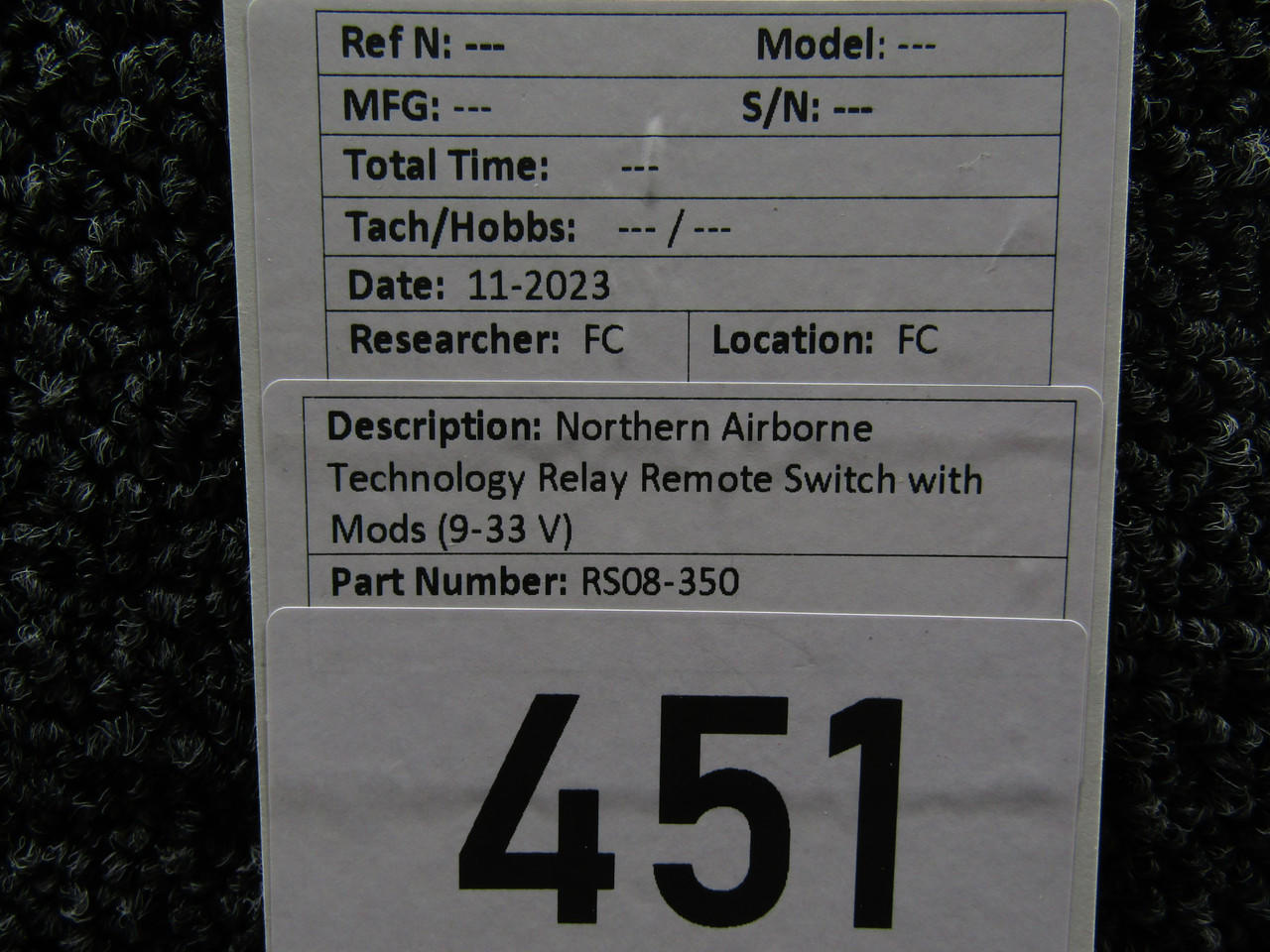 RS08-350 Northern Airborne Technology Relay Remote Switch with Mods (V ...