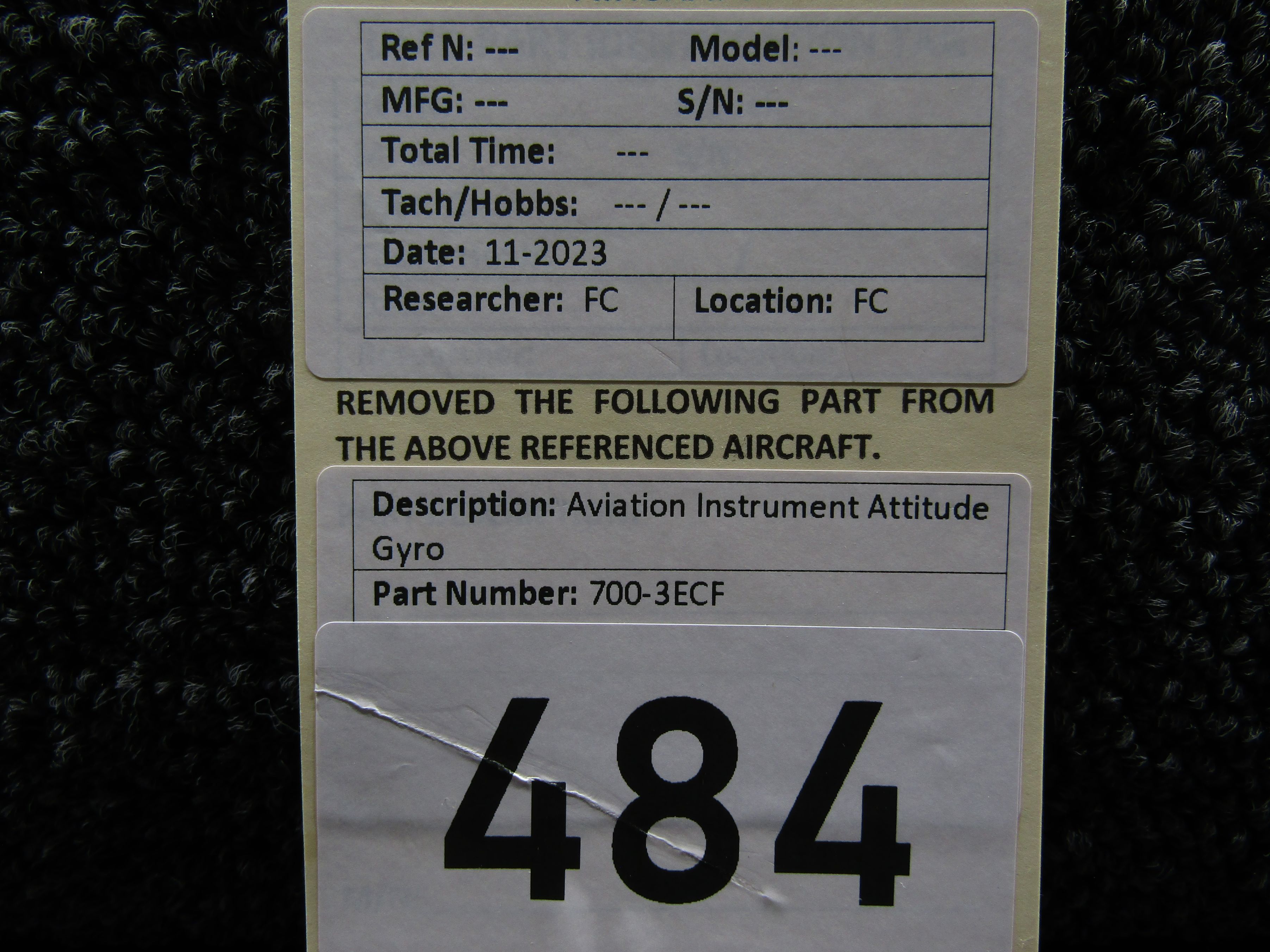 700-3ECF Aviation Instrument Attitude Gyro Gauge