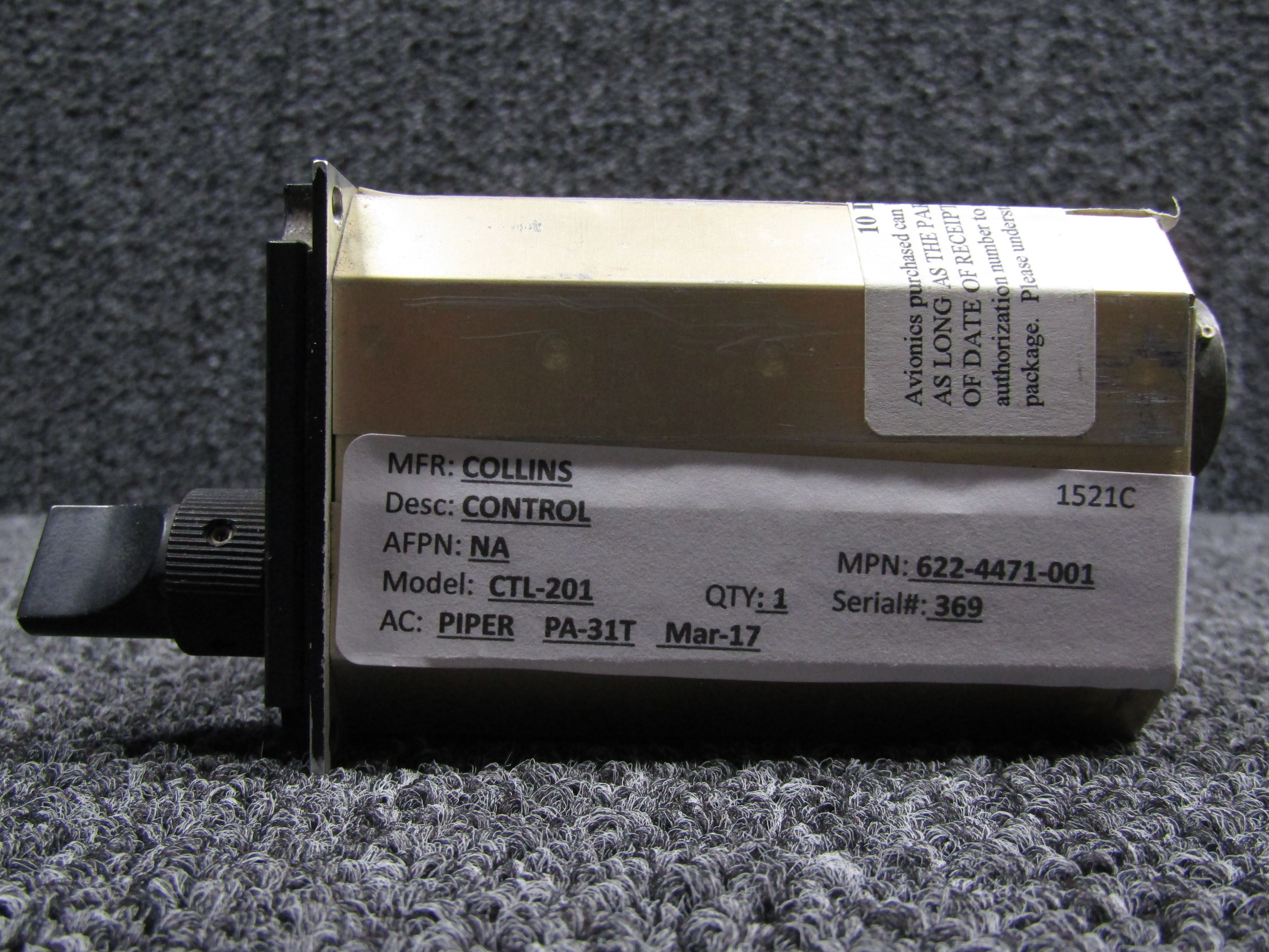 622-4471-001 Collins CTL-201 Aircraft Control Unit For Sale
