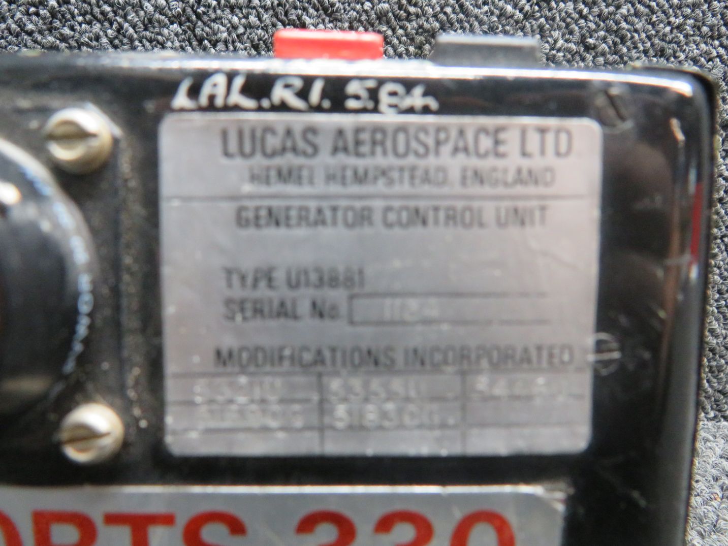 Lucas Aerospace U13881 Generator Control Unit has Modifications