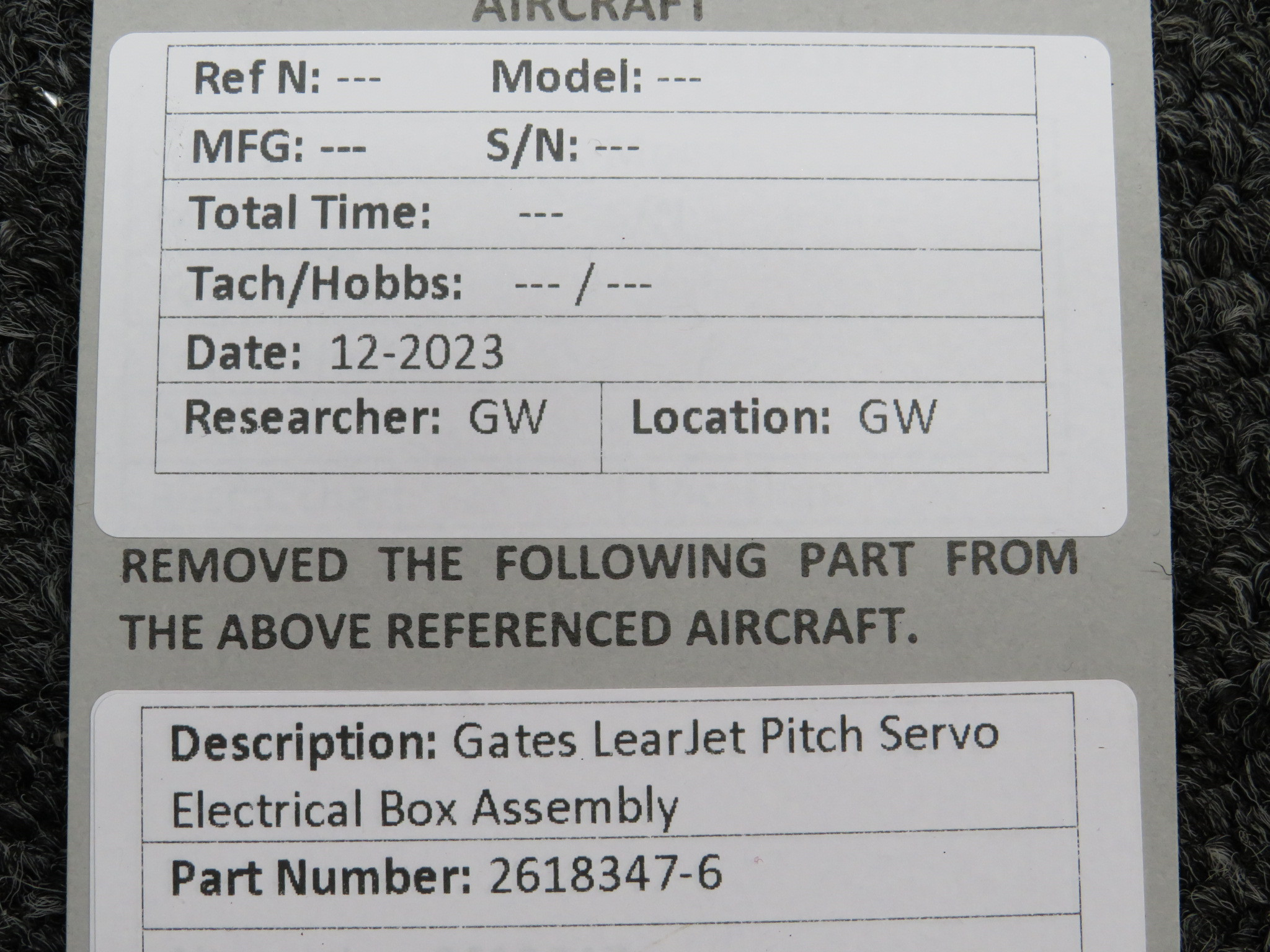 2618347-6 Gates LearJet Pitch Servo Electrical Box Unit Assembly