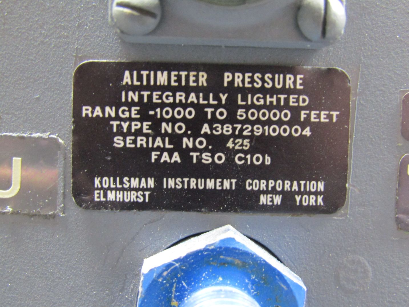 A3872910004 Kollsmans Avionics Altimeter Indicator