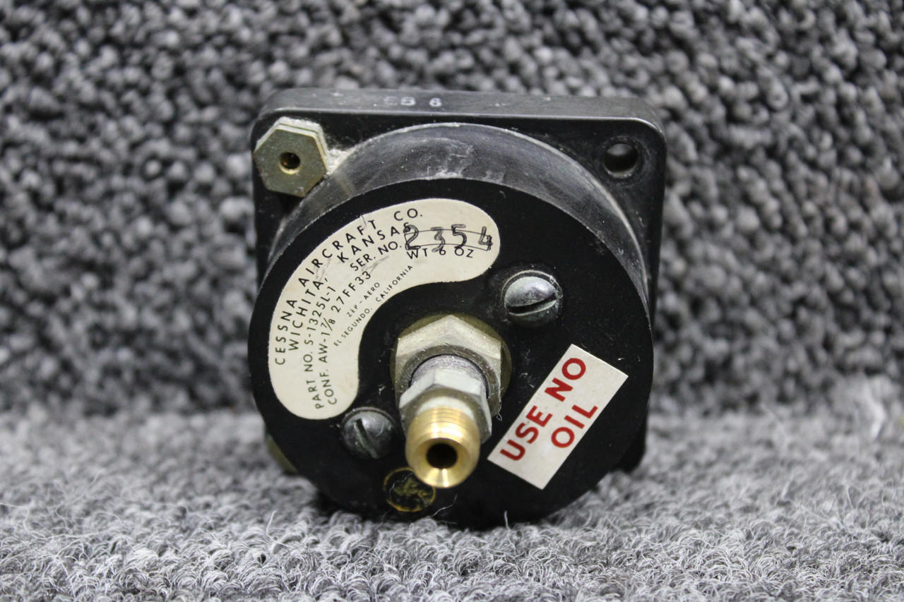 S-1325L-1 Zep-Aero Oxygen Cylinder Pressure Indicator (PSI: 0-2000)