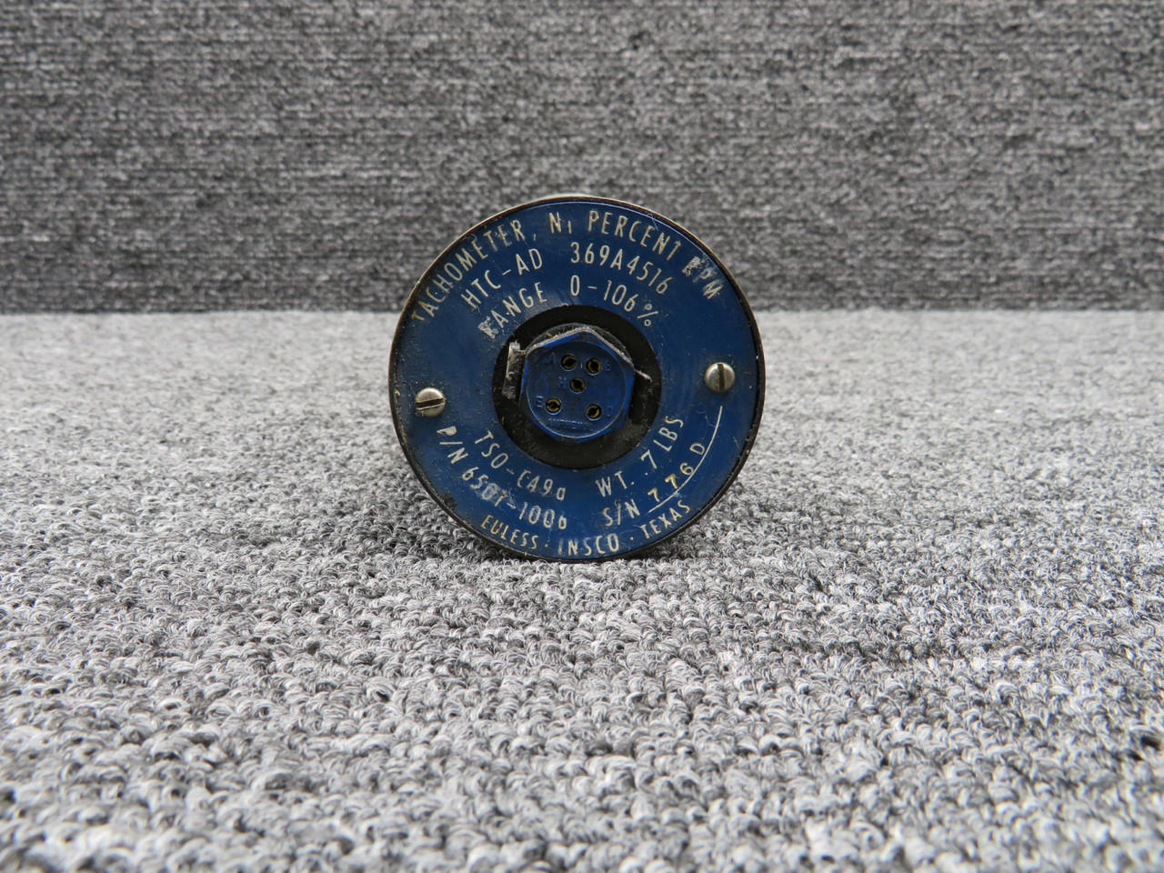 6501-1006 Insco Percent RPM Indicator (Worn and Cracked Glass) For Sale