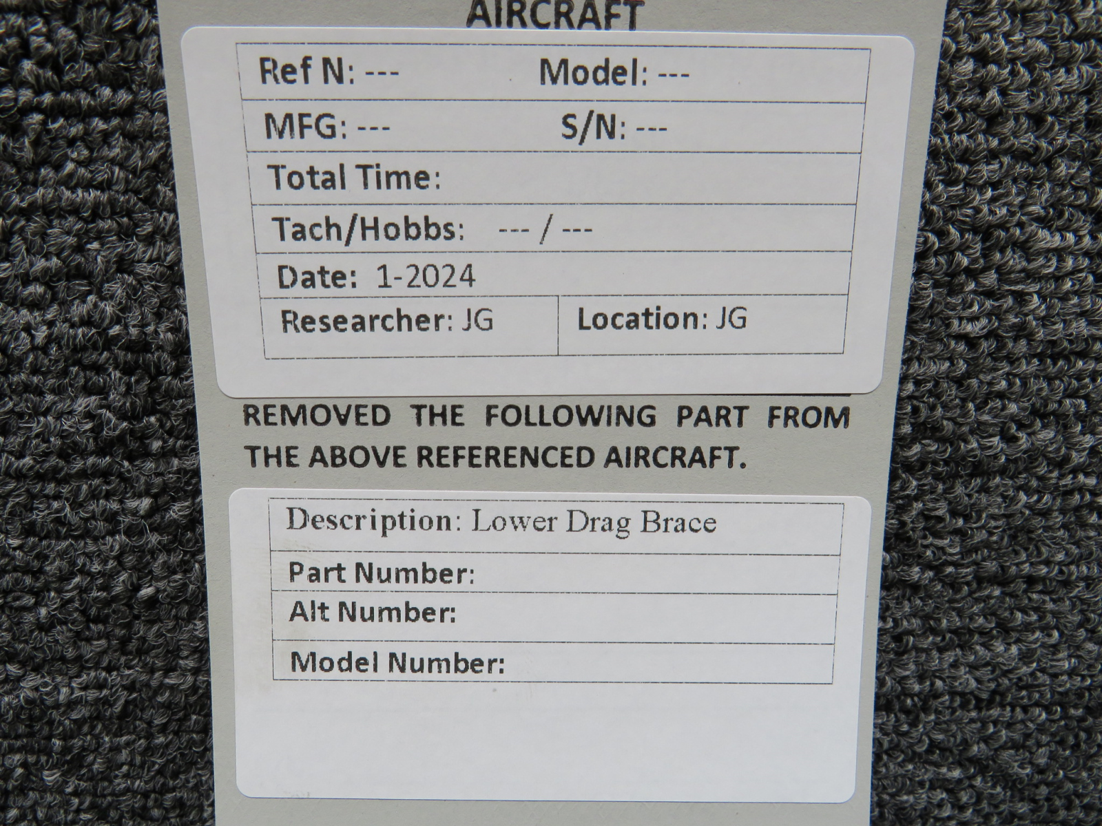 Aircraft Nose Gear Lower Drag Brace Assembly