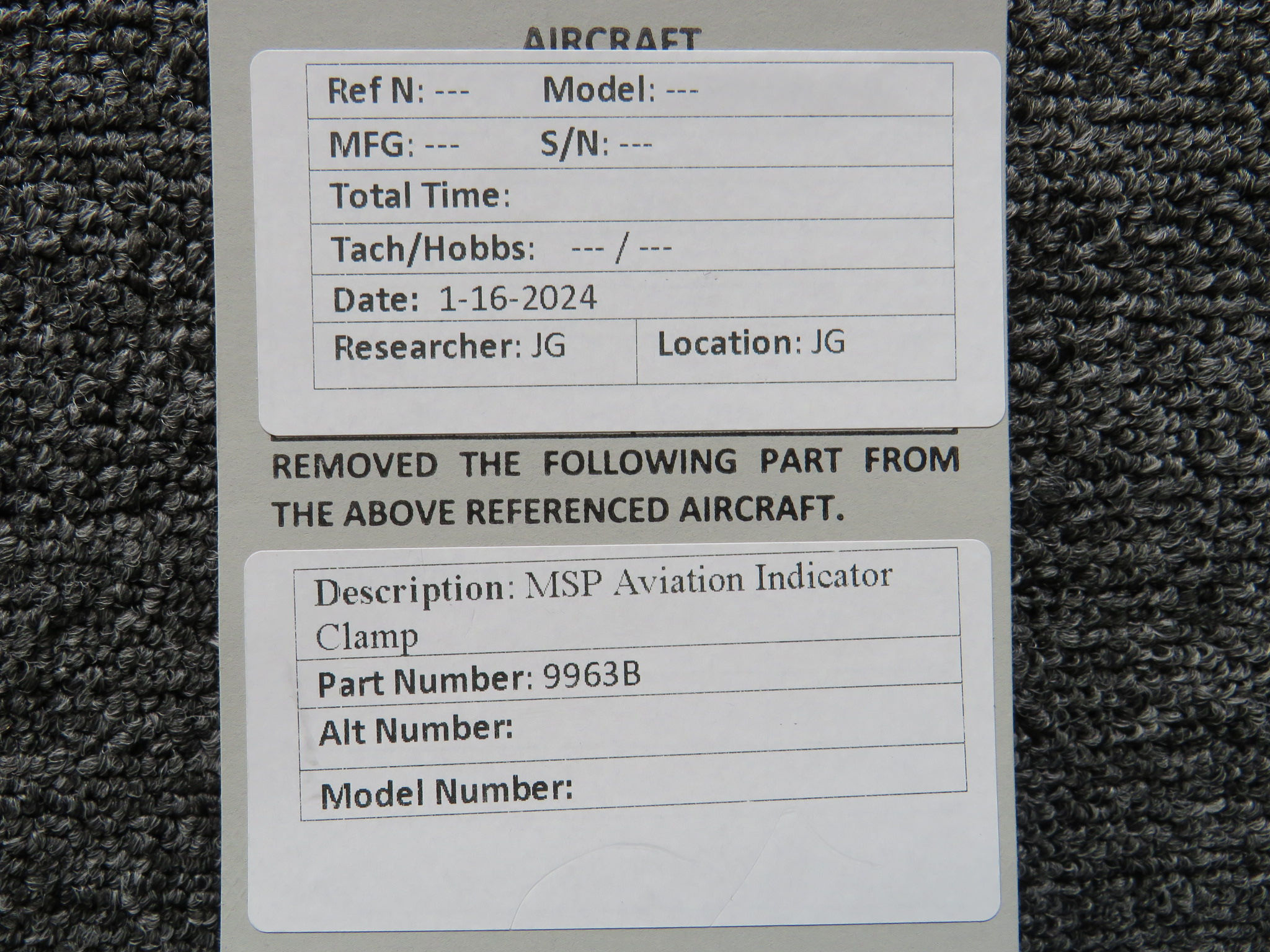 9963B MSP Aviation Indicator Clamp Unit