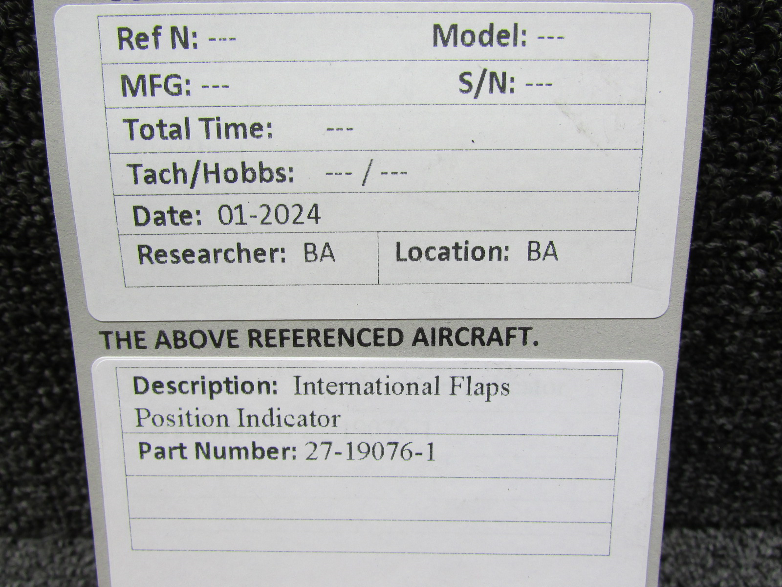 27-19076-1 International Avionics Flap Position Indicator