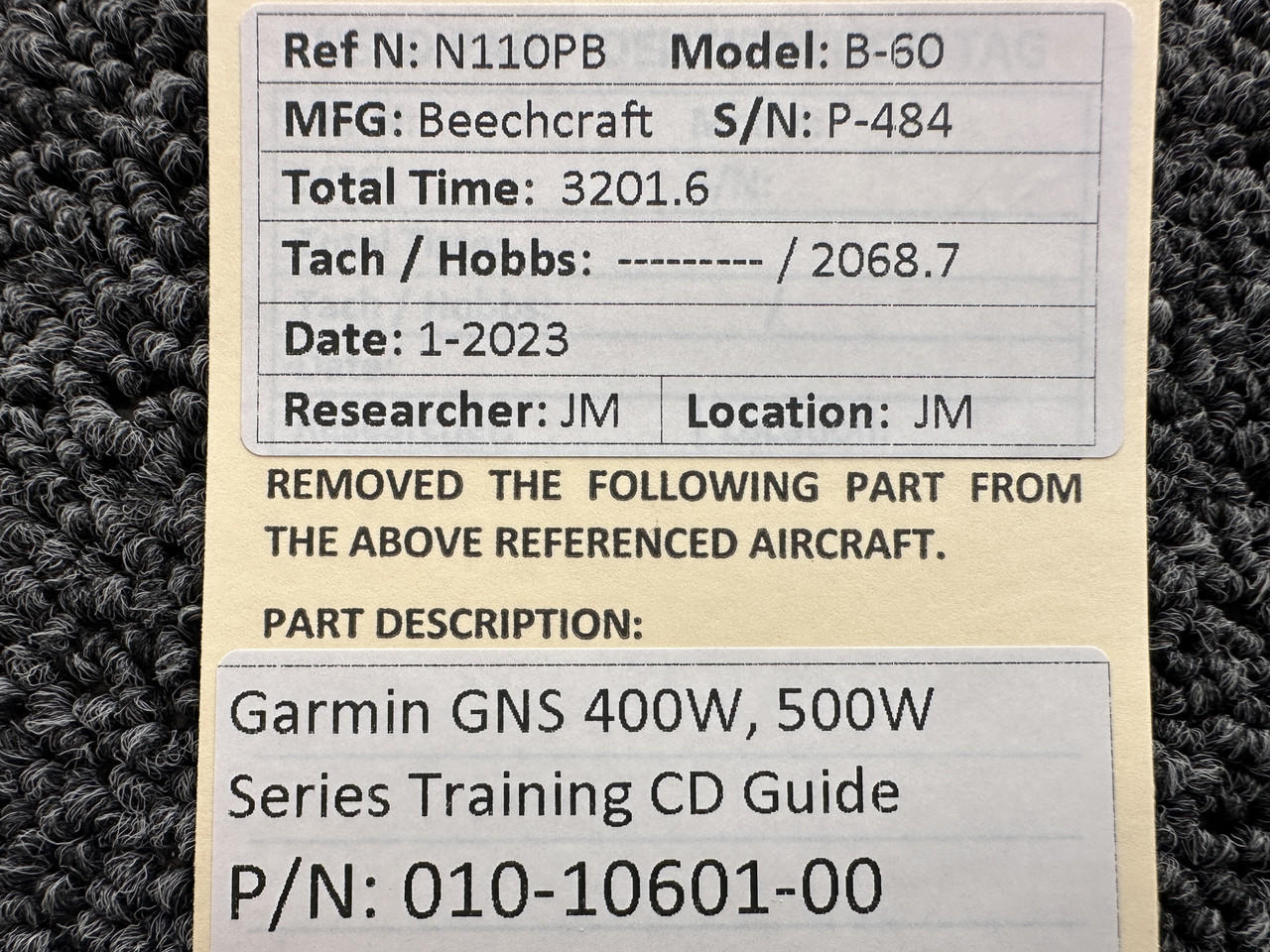 010-10601-00 Garmin GNS 400W, 500W Series Training CD Guide For Sale